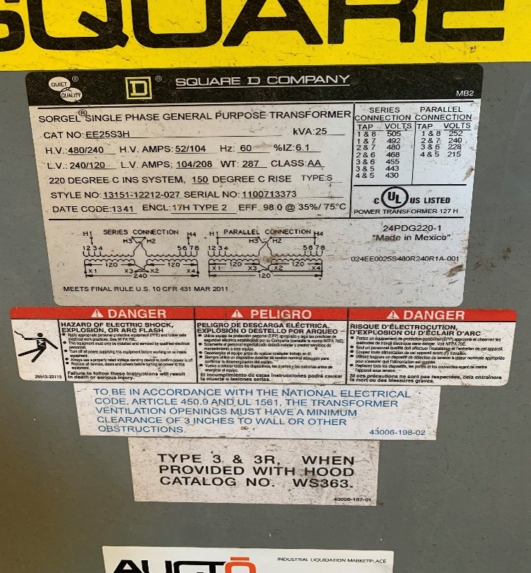 Square D Pad Mounted Transformer For Sale | Aucto