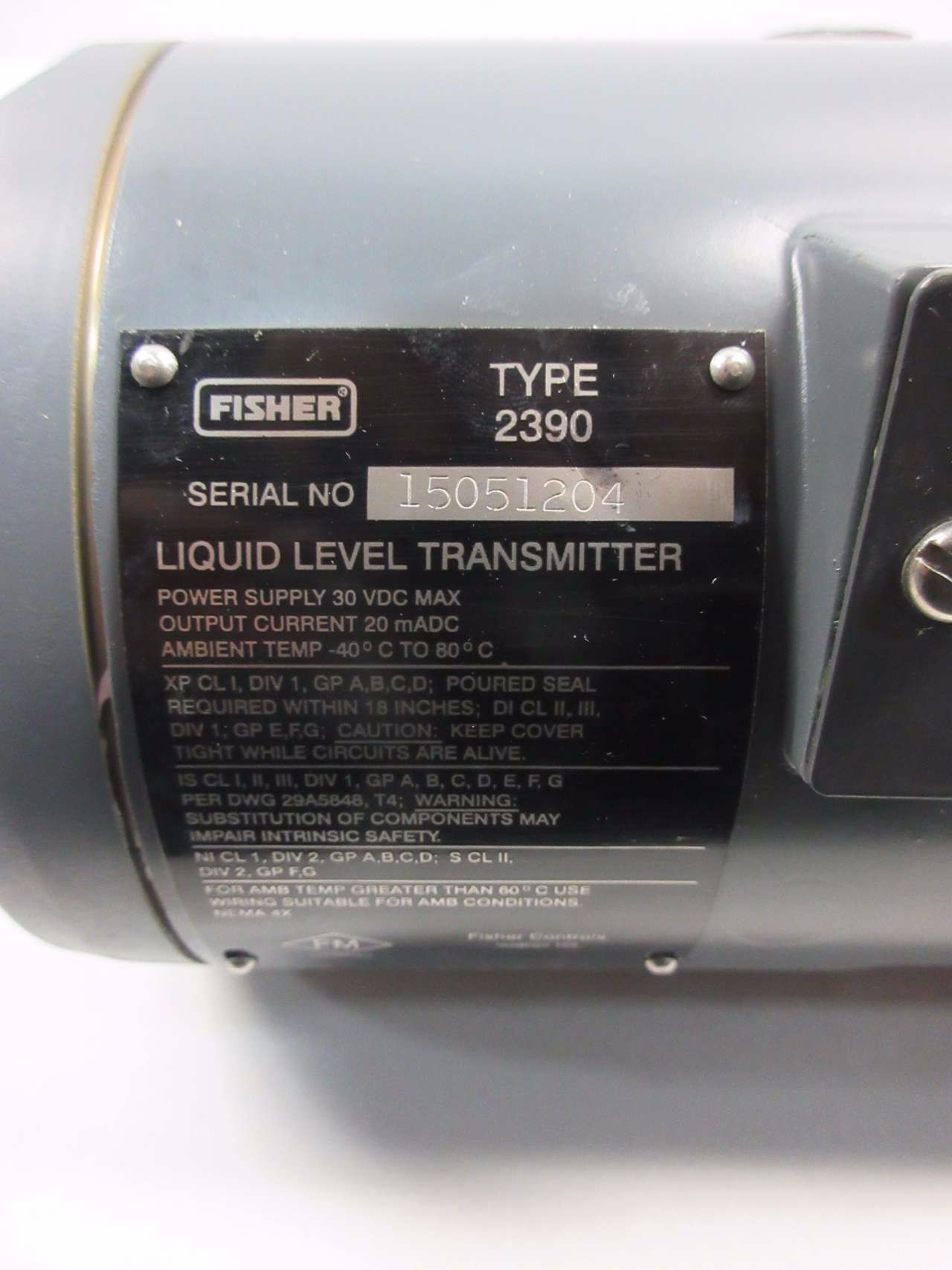 FISHER TYPE 2390 LIQUID LEVEL TRANSMITTER For Sale | Aucto