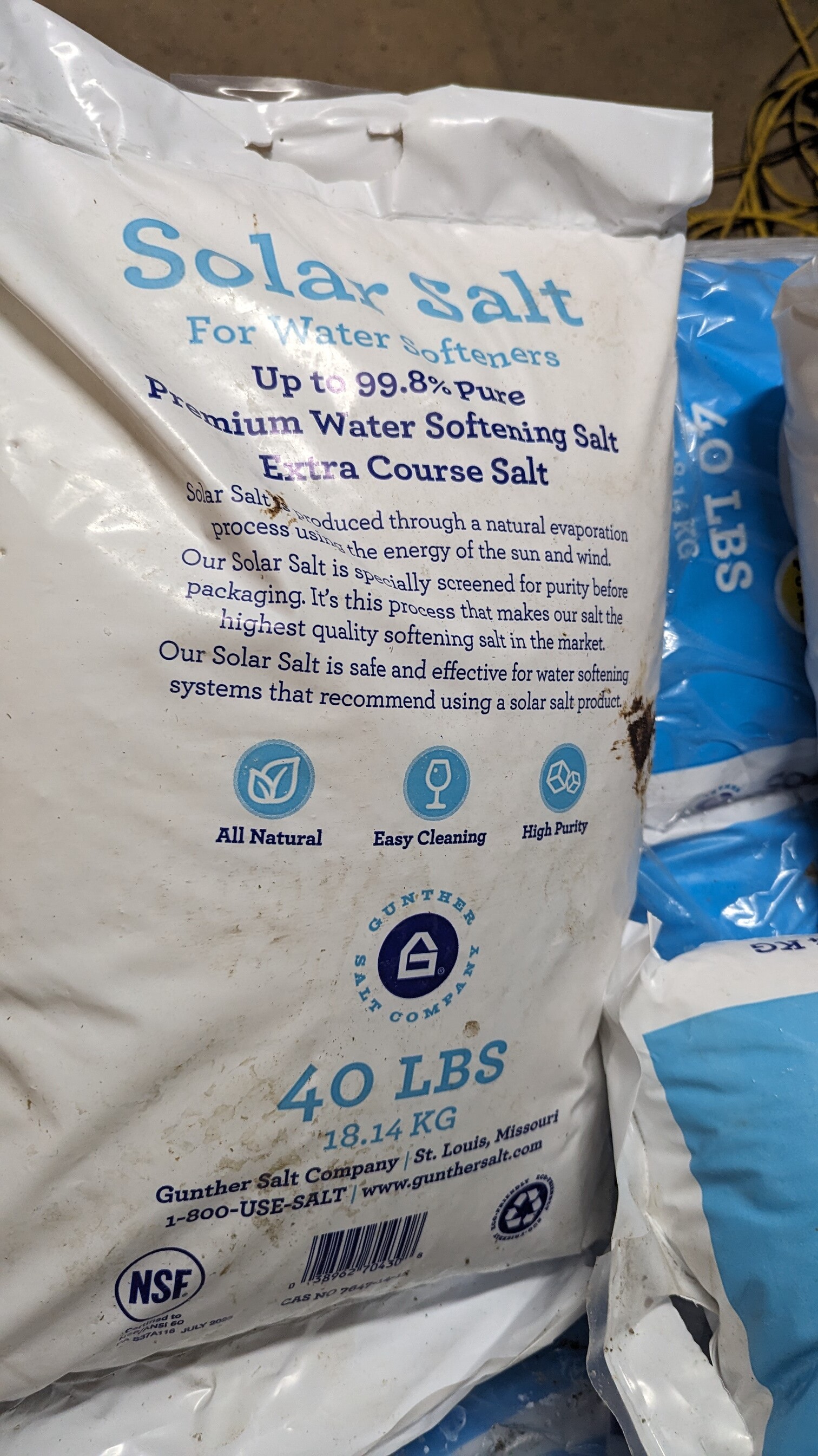 Bulk Lot of Water Softener Salt - QTY approx. 65 bags For Sale | Aucto