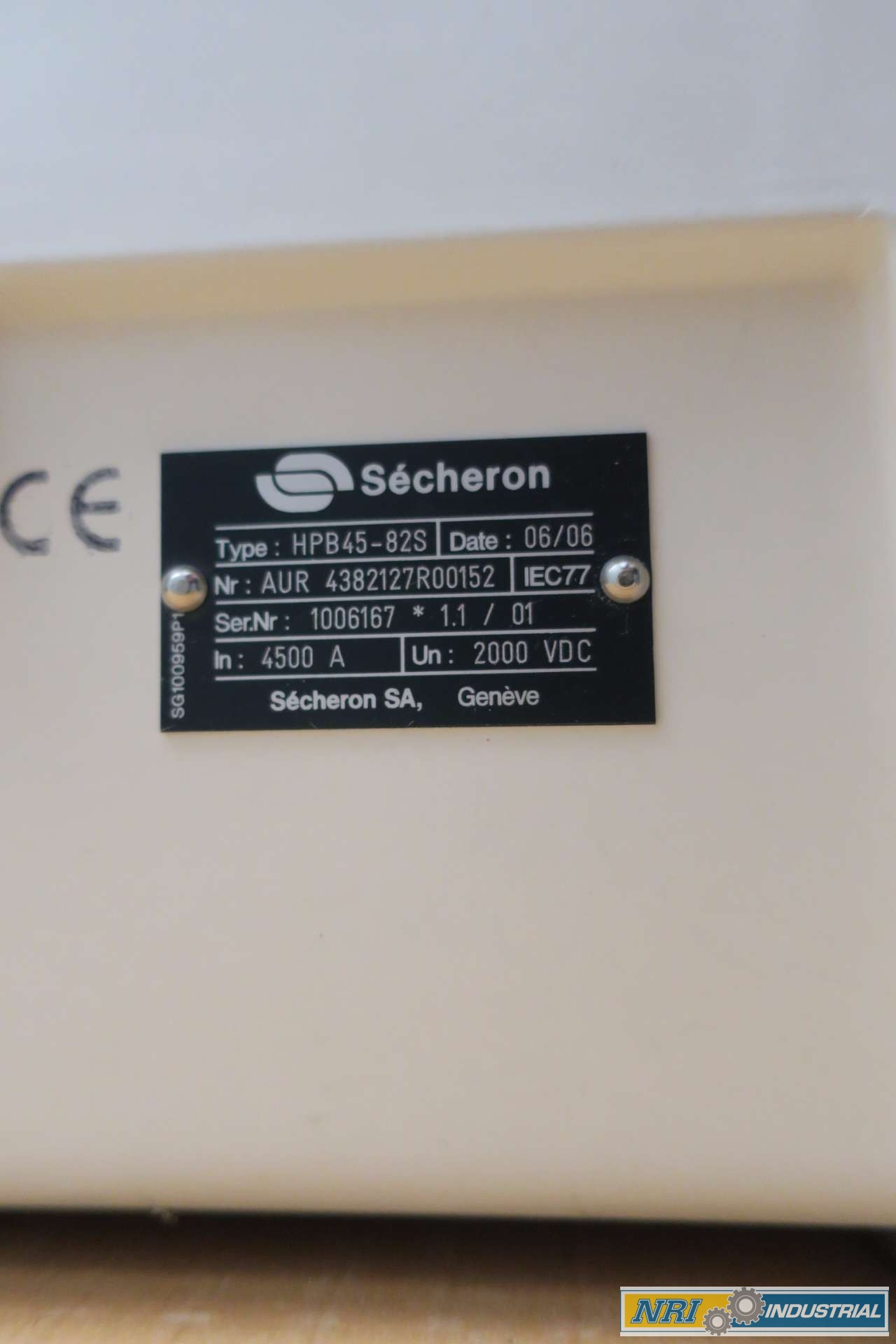 SECHERON HPB45-82S HIGH SPEED DC 4500A AMP 2000V-DC 220V-DC CIRCUIT ...