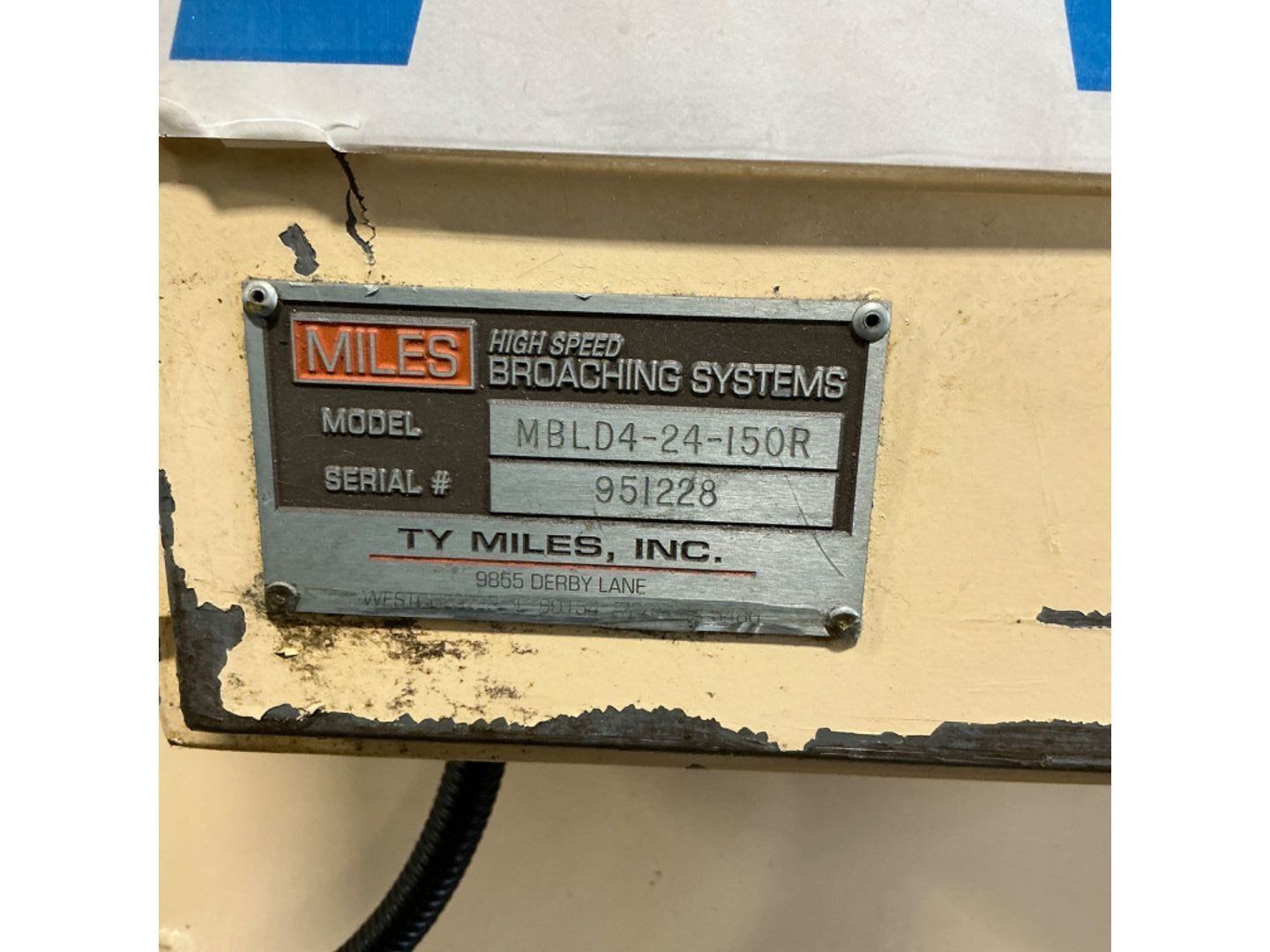 TY MILES MBLD4-24-150R VERTICAL BROACH FINISHING MACHINE