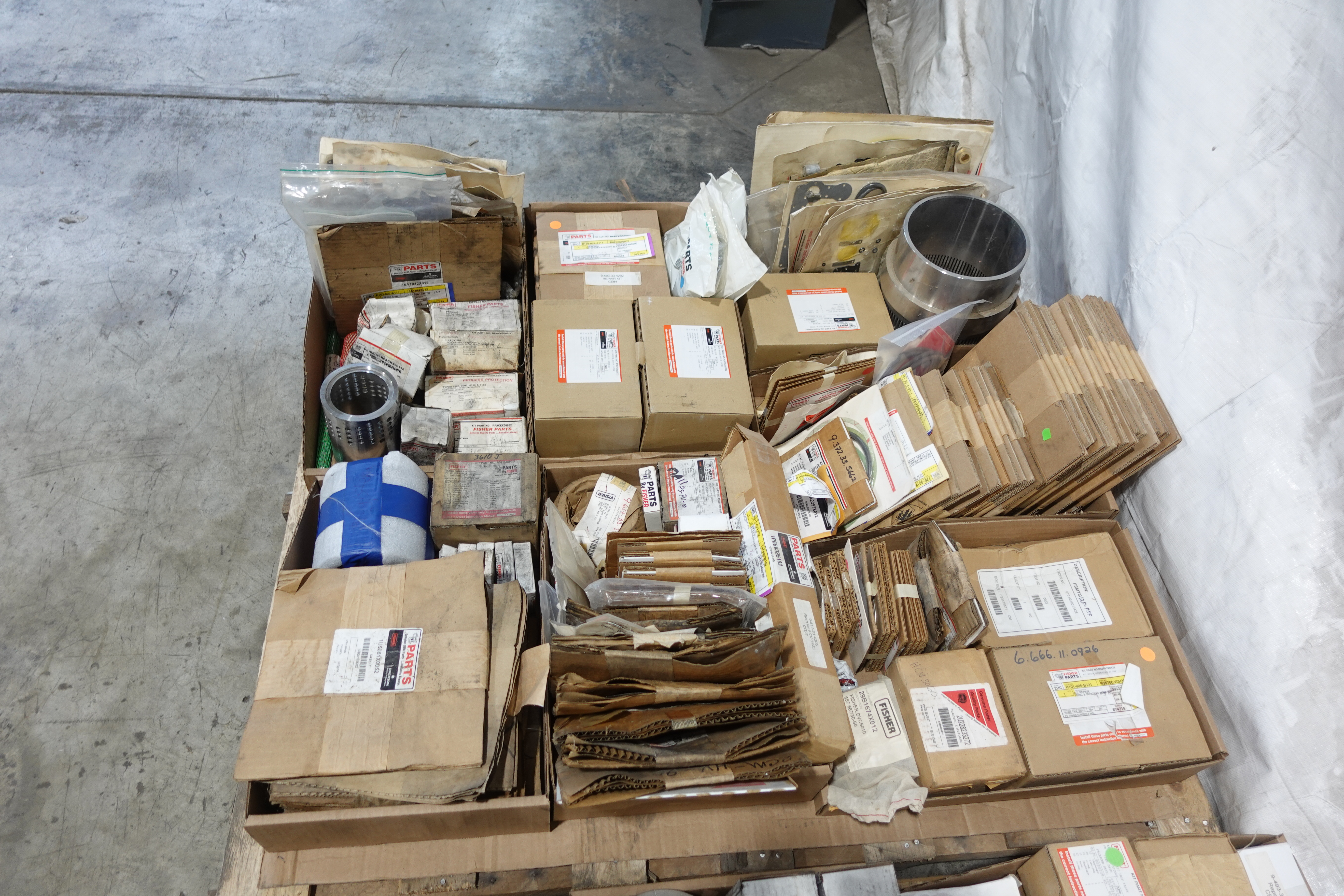 2 PALLETS OF FISHER VALVE REPLACEMENT PARTS For Sale | Aucto