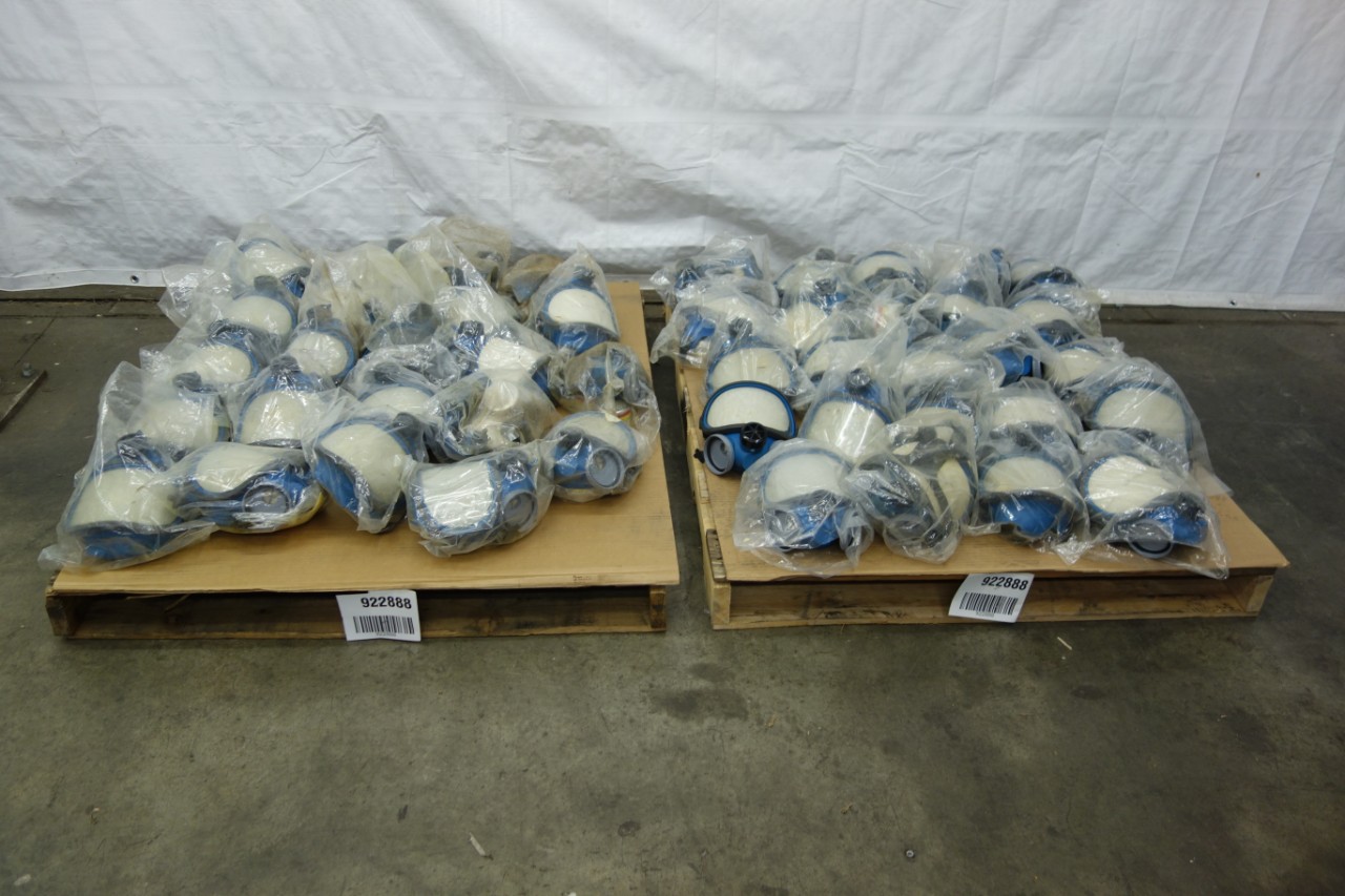 2 PALLETS OF AMERICAN OPTICAL CORP. FULL FACE RESPIRATOR MASKS