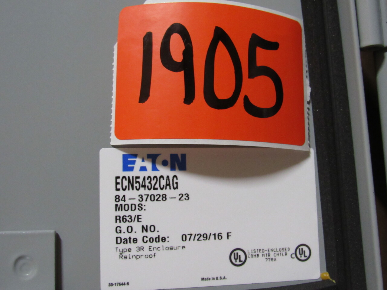 Eaton Panel w/ Fused Disconnect For Sale | Aucto