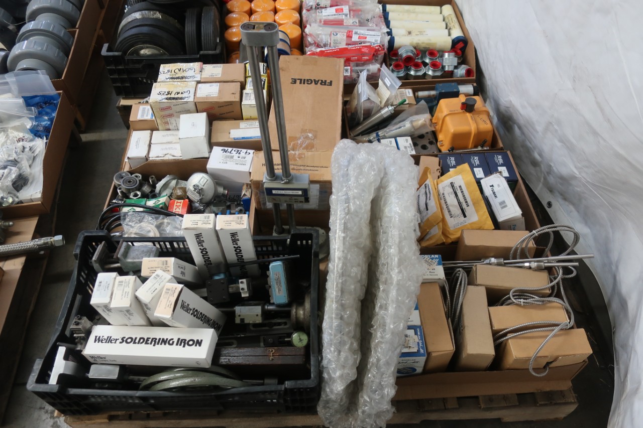 4 PALLETS OF ASSORTED MISCELLANEOUS INDUSTRIAL SURPLUS