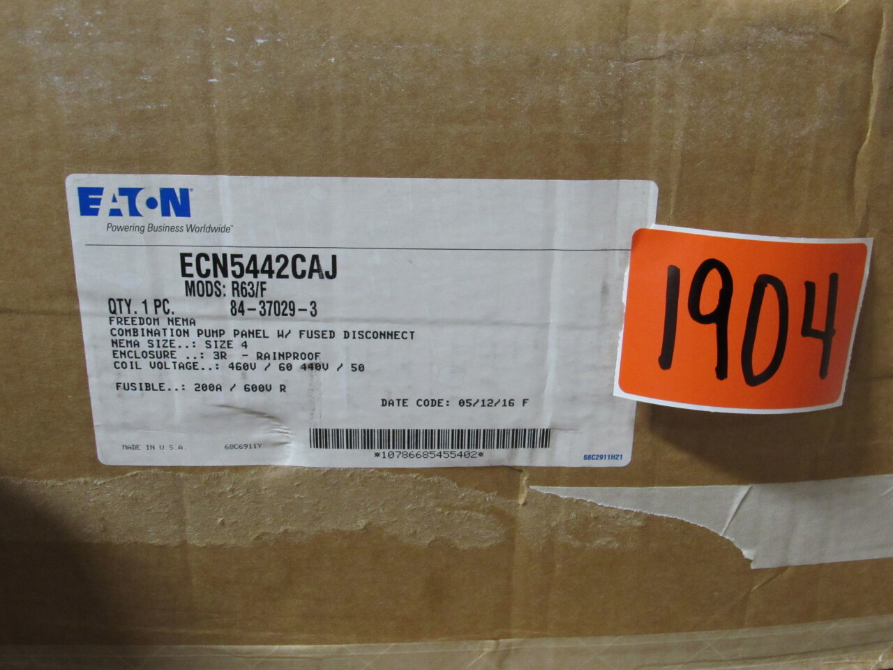 Eaton Panel w/ Fused Disconnect