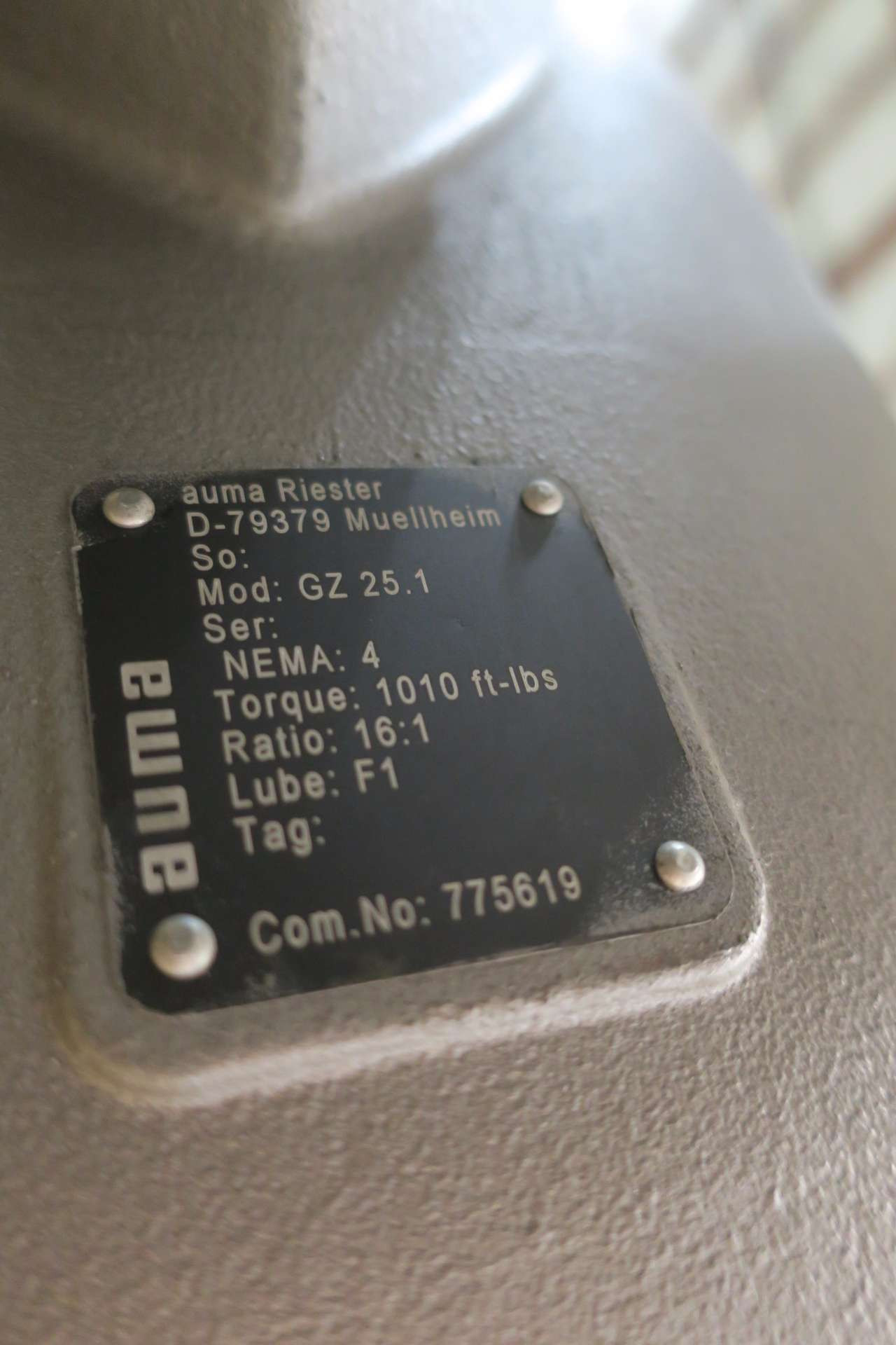 AUMA SA 10.1-FA10 ELECTRIC VALVE ACTUATOR