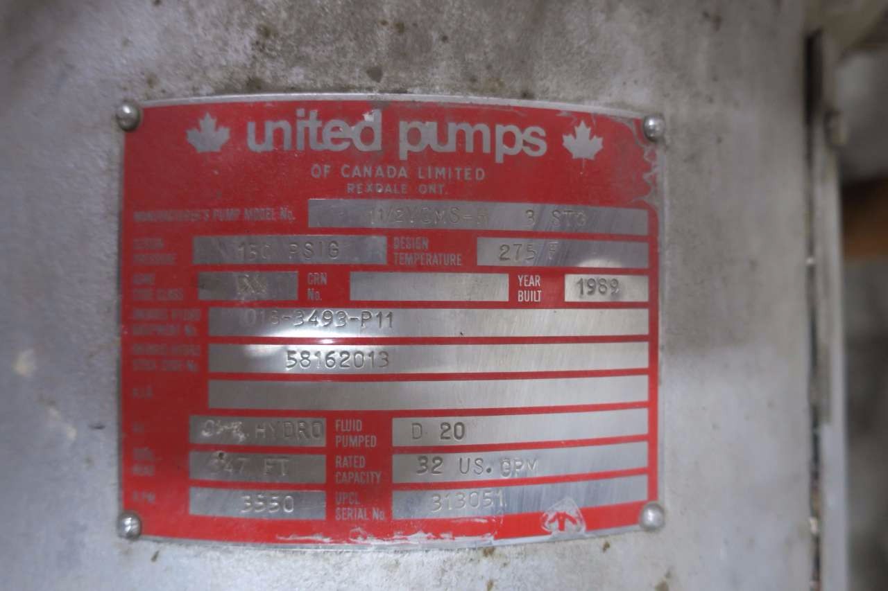 UNITED PUMPS VCMS-H 32 GPM VERTICAL PUMP For Sale | Aucto
