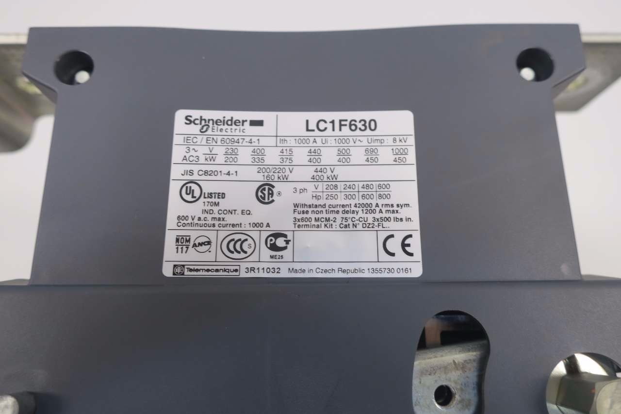 SCHNEIDER LC1F630 600HP 1000 AMP CONTACTOR