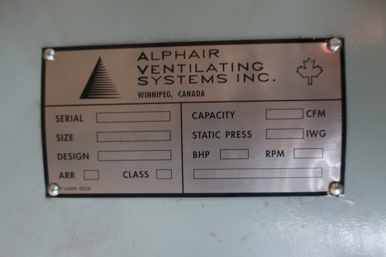 HOWDEN ALPHAIR VENTILATING SYSTEM