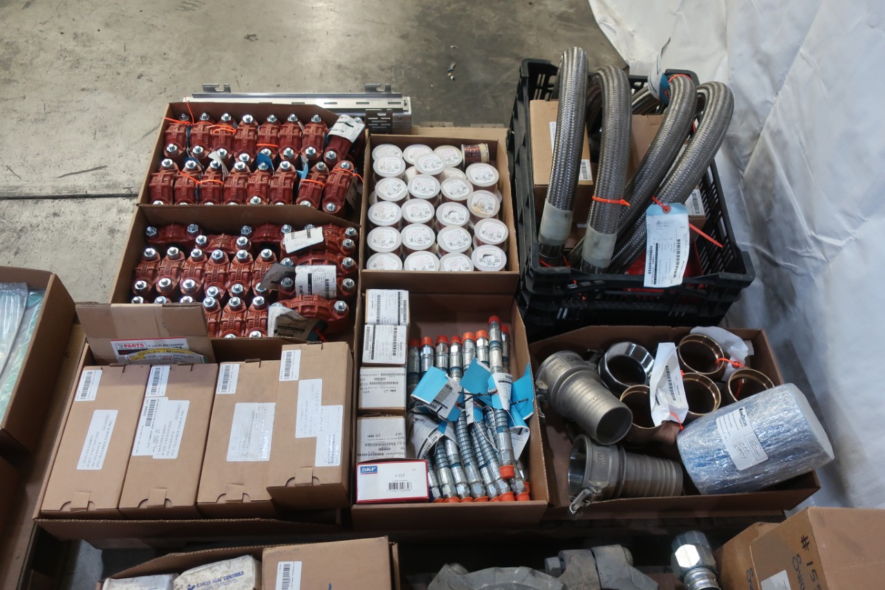 5 PALLETS OF ASSORTED VALVES, VALVE PARTS AND ACCESSORIES