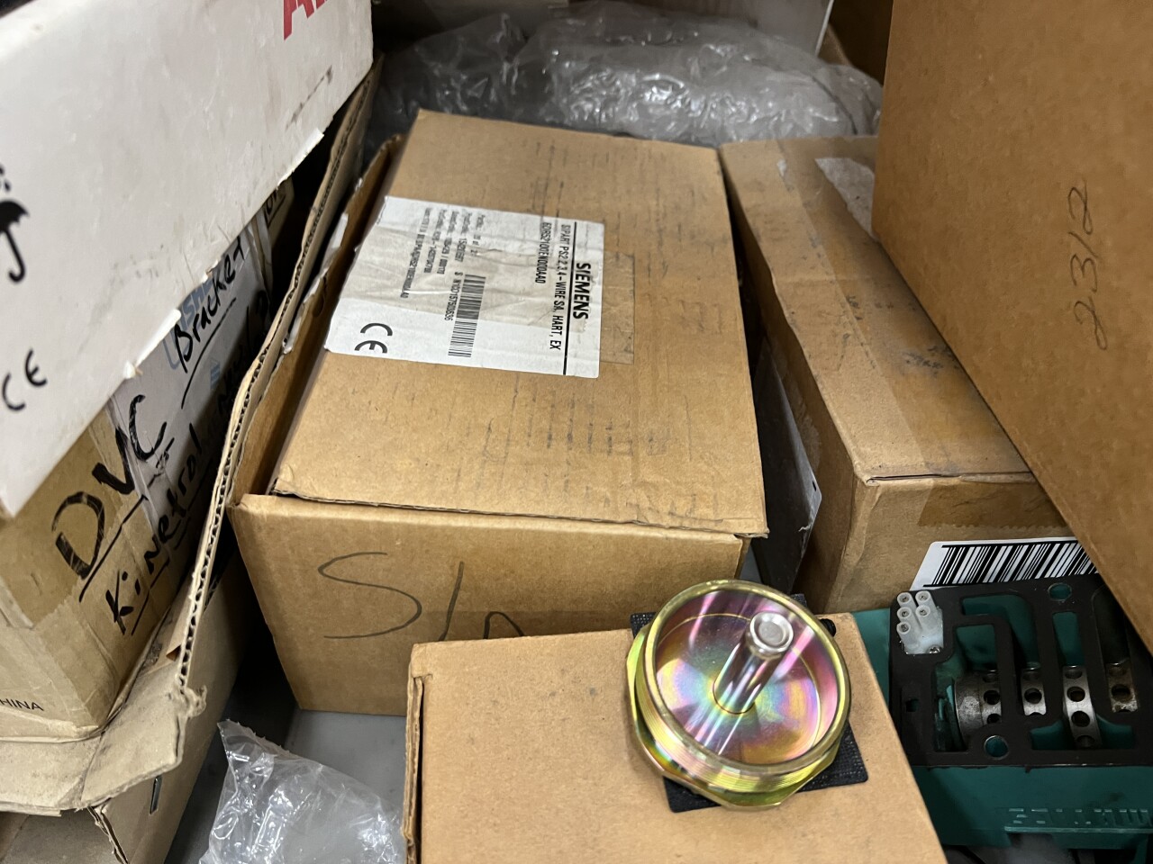 Contents of shelving - PLCs, instrumentation, valves, DCS modules