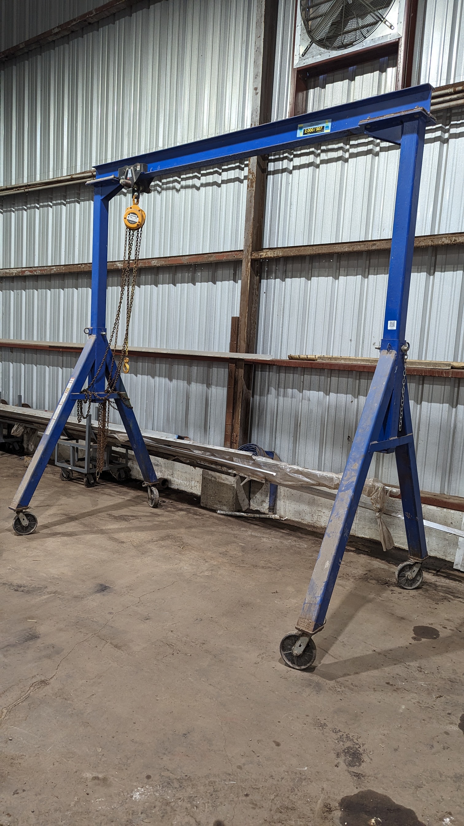 1 TON GANTRY CRANE WITH HARRINGTON CHAIN HOIST For Sale | Aucto