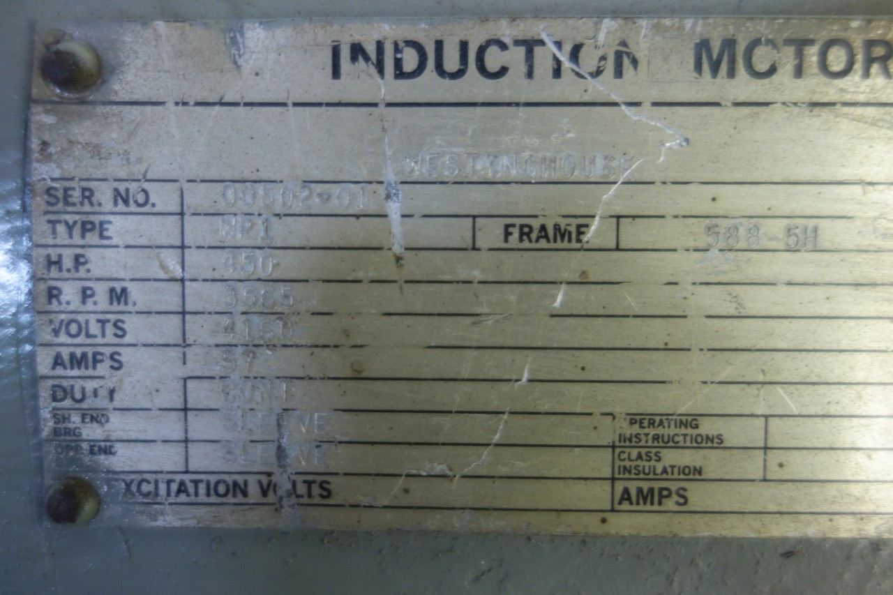 WESTINGHOUSE WPI 450 HP INDUCTION MOTOR