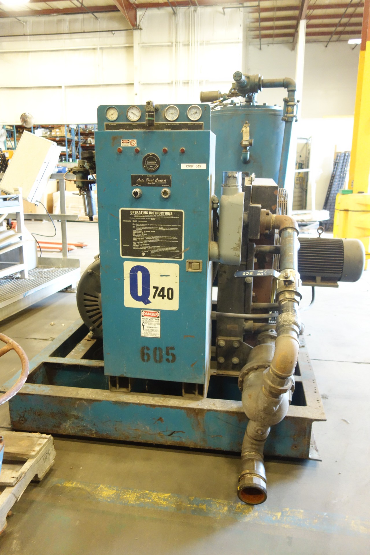 QUINCY 740 AIR COMPRESSOR, 150 HP, DUAL CONTROL