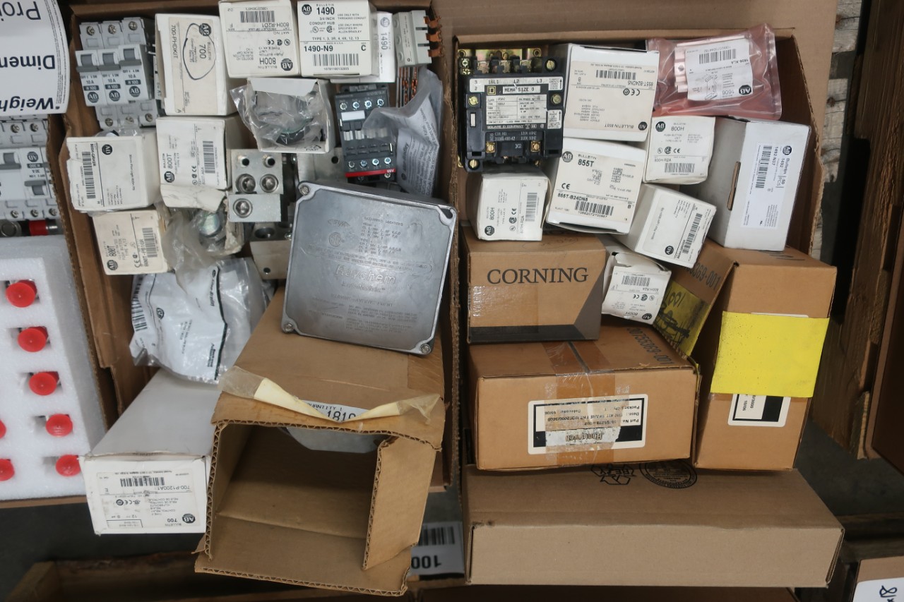 4 PALLETS OF ASSORTED ELECTRICAL COMPONENTS