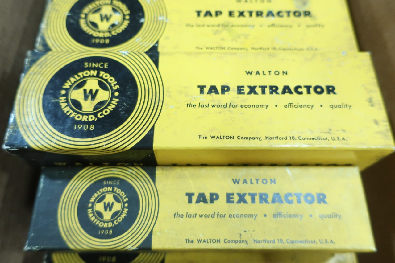 15 ASSORTED SIZE WALTON TAP EXTRACTORS. STYLE 4 FLUTE, SIZES (1' 1/2'in ...