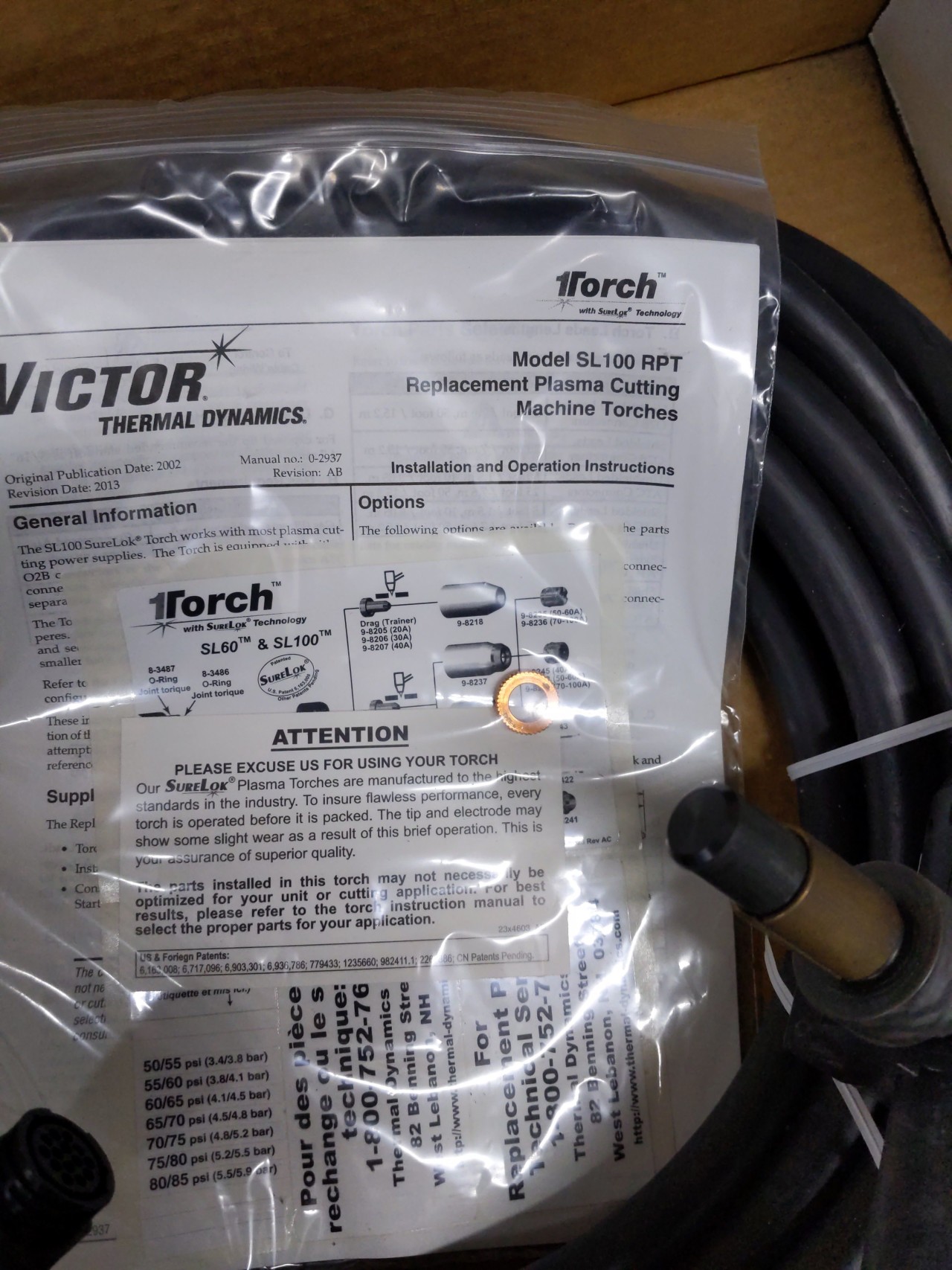 Victor thermal dynamics SL 100 RPT Plasma cutting torch For Sale | Aucto