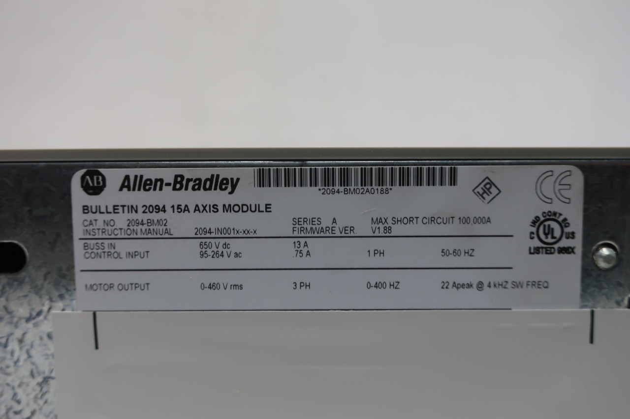 ALLEN BRADLEY 2094-BM02 0-400HZ AXIS MODULE 650V-DC 0-460V-AC 3PH SERVO ...