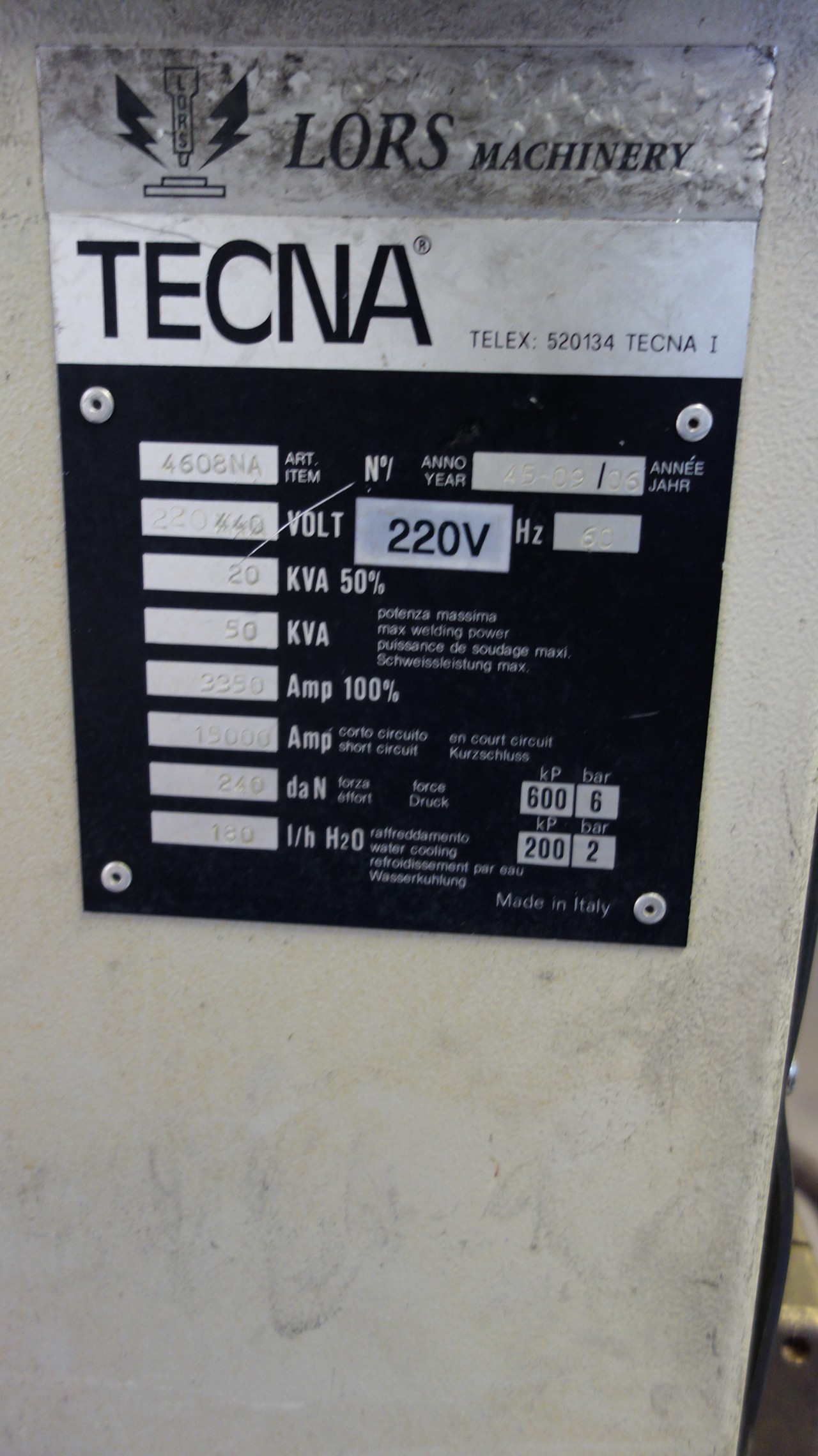 TECNA 4608NA ROCKER ARM SPOT WELDER 50KVA 220/440V-AC For Sale | Aucto
