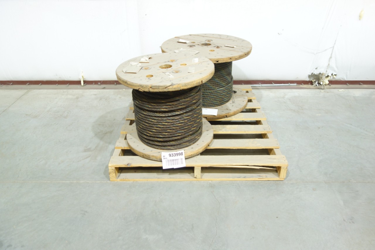 LOT OF 2 SPOOLS OF D&M WIRE ROPE INC 5/8 IN BRAIDED STEEL WIRE ROPE ...