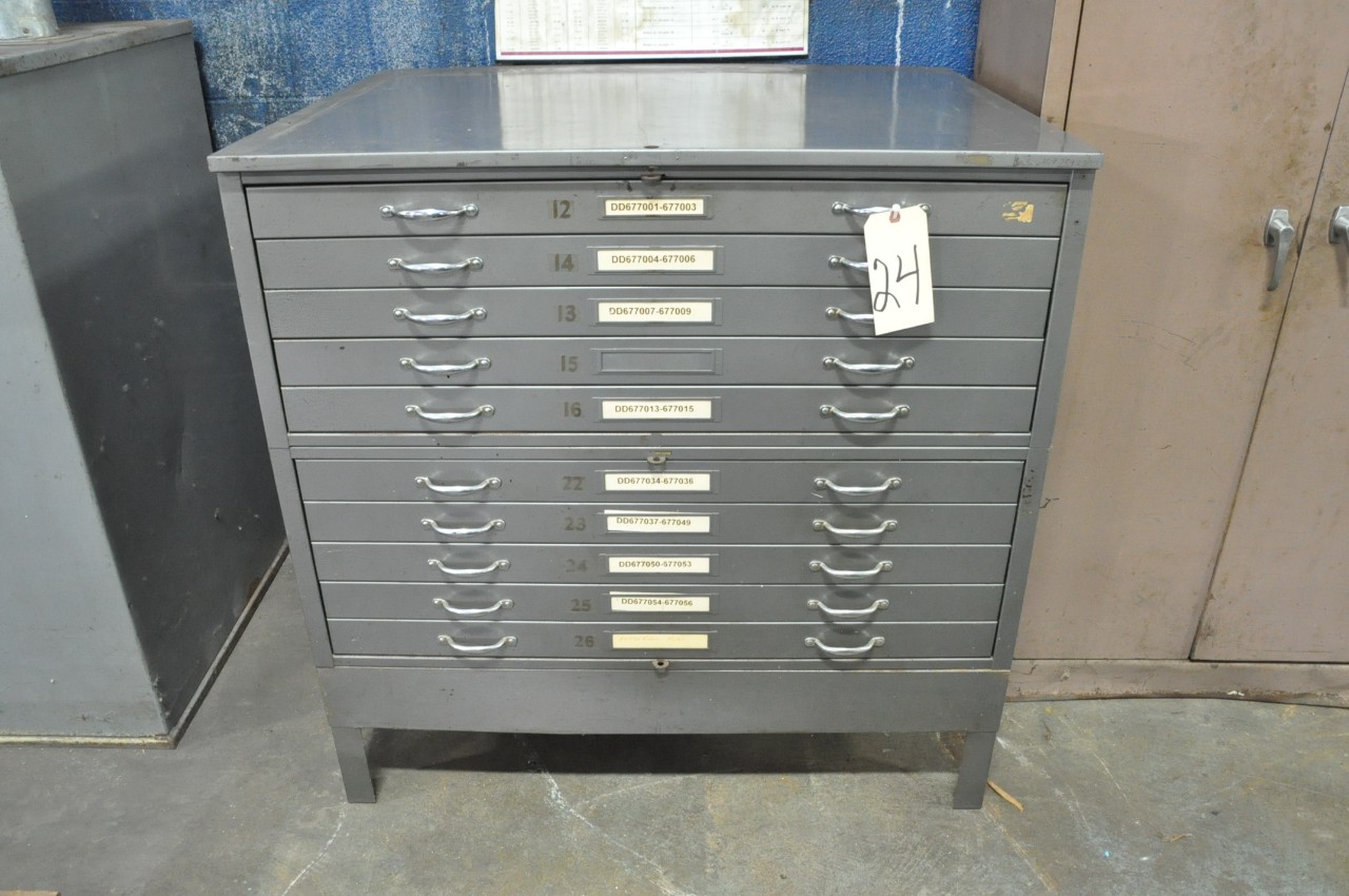 10 Drawer Blueprint File Cabinet with Base