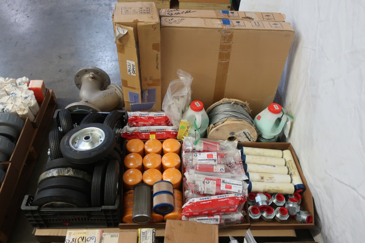 4 PALLETS OF ASSORTED MISCELLANEOUS INDUSTRIAL SURPLUS