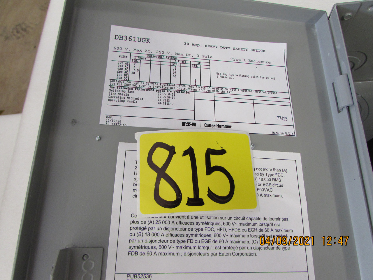 Eaton Safety Switches. For Sale | Aucto