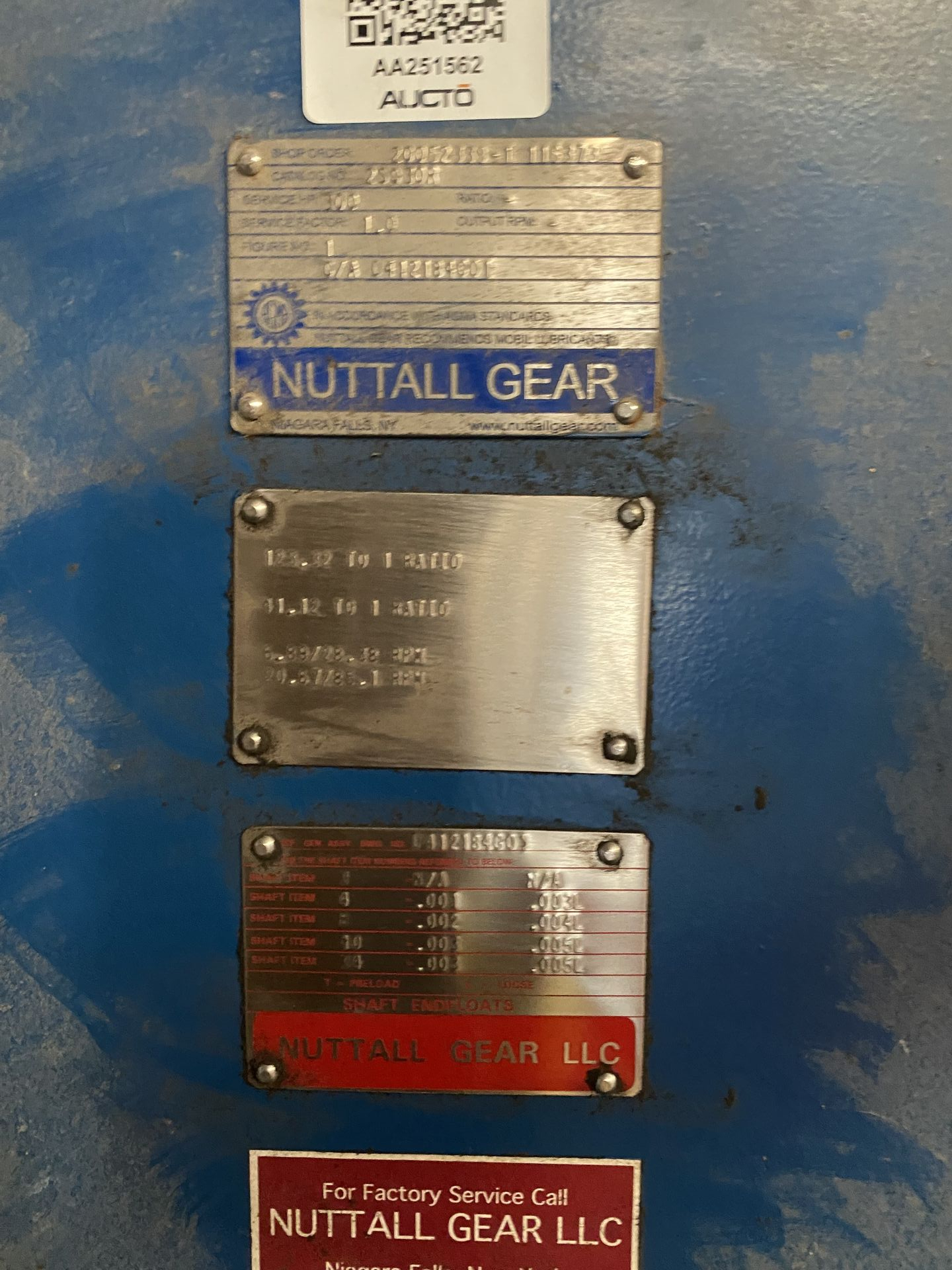 NUTTALL 2S030R GEARBOX WITH MANDRILL