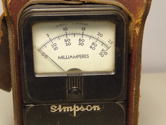 Simpson 373 DC Milliampeters Ampere Meter in Original Leather Case For ...