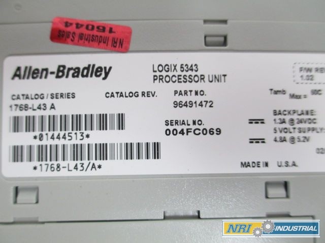 ALLEN BRADLEY 1768-L43 COMPACTLOGIX CONTROLLER MODULE SER A For Sale | Aucto