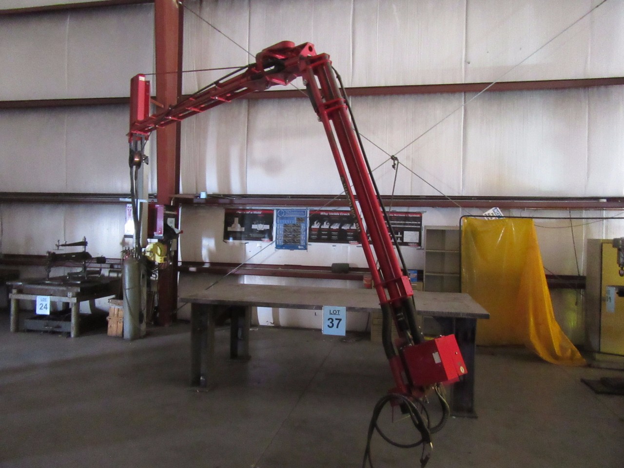 LINCOLN CV-250 WELDER WITH LINCOLN LN-7 WIRE FEEDER AND HANSEN MIG ARM ...