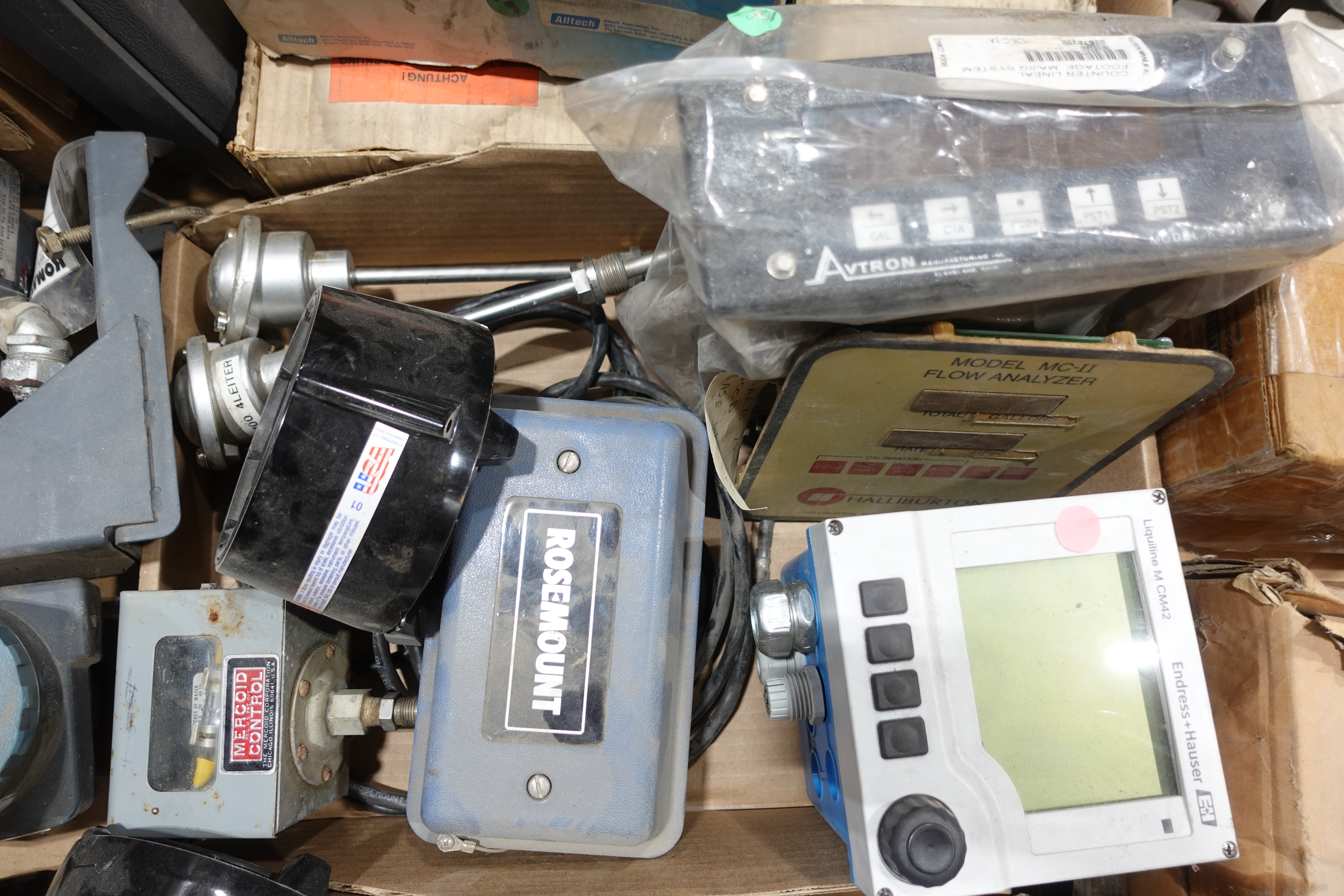 4 PALLETS OF ASSORTED INSTRUMENTATION, METERS, GAUGES, SWITCHES AND ...
