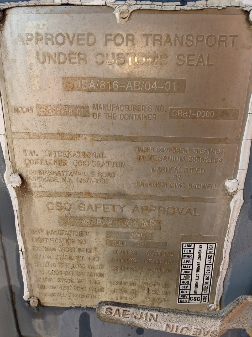 TAL 40FT STANDARD CUBE SHIPPING CONTAINER