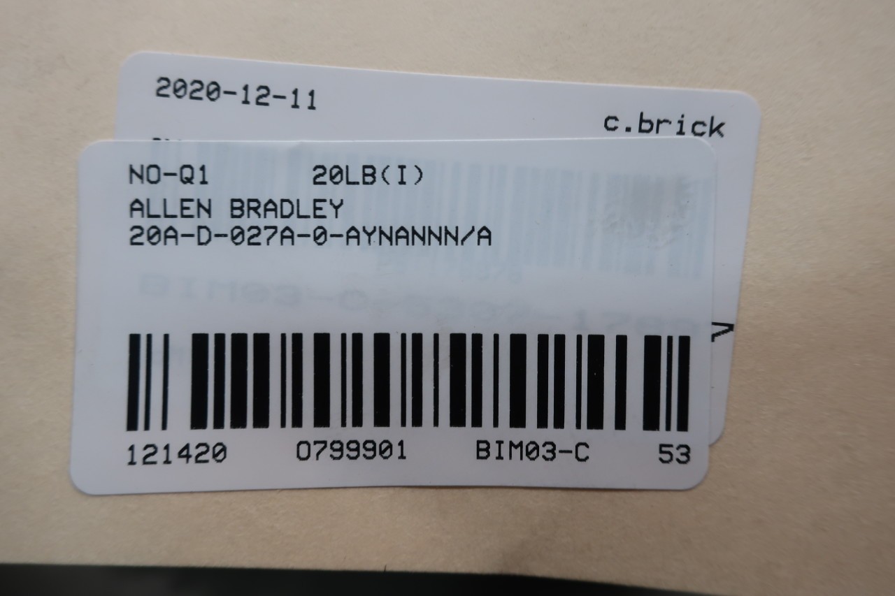 ALLEN BRADLEY 20A-D-027A-0-AYNANNN POWERFLEX 70 VFD DRIVE