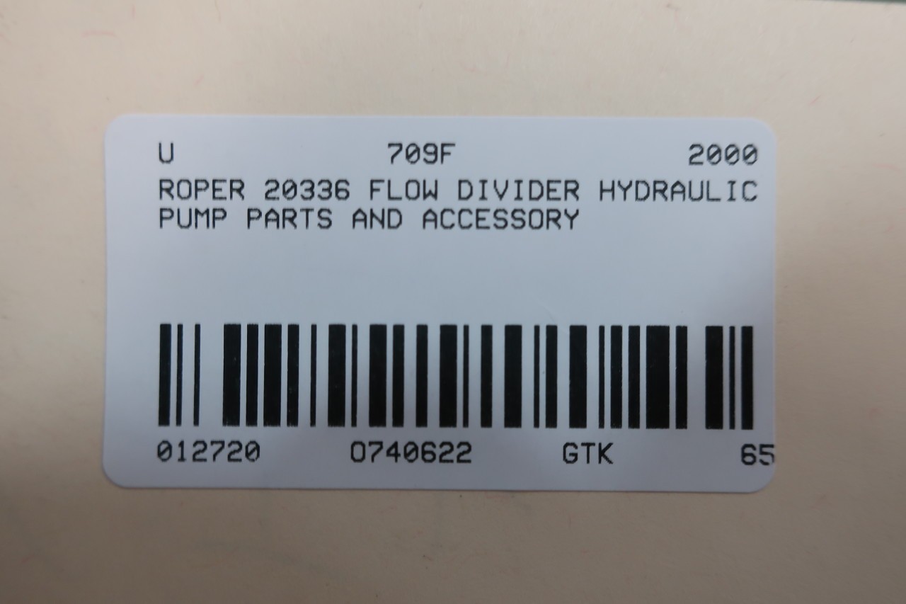 ROPER 20336 FLOW DIVIDER HYDRAULIC PUMP PARTS AND ACCESSORY