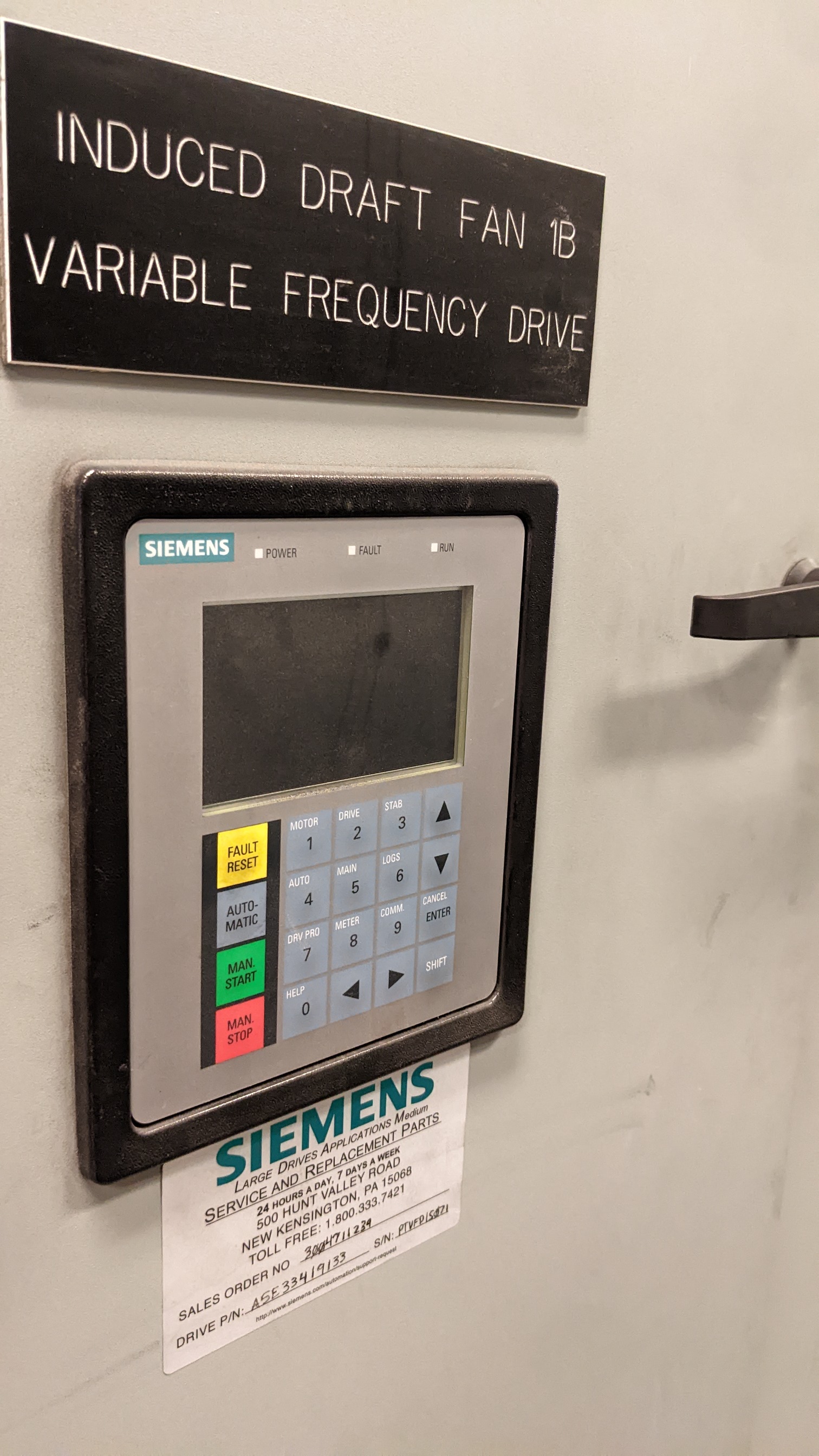 SIEMENS VFD 3 DOOR CONTROL CABINET