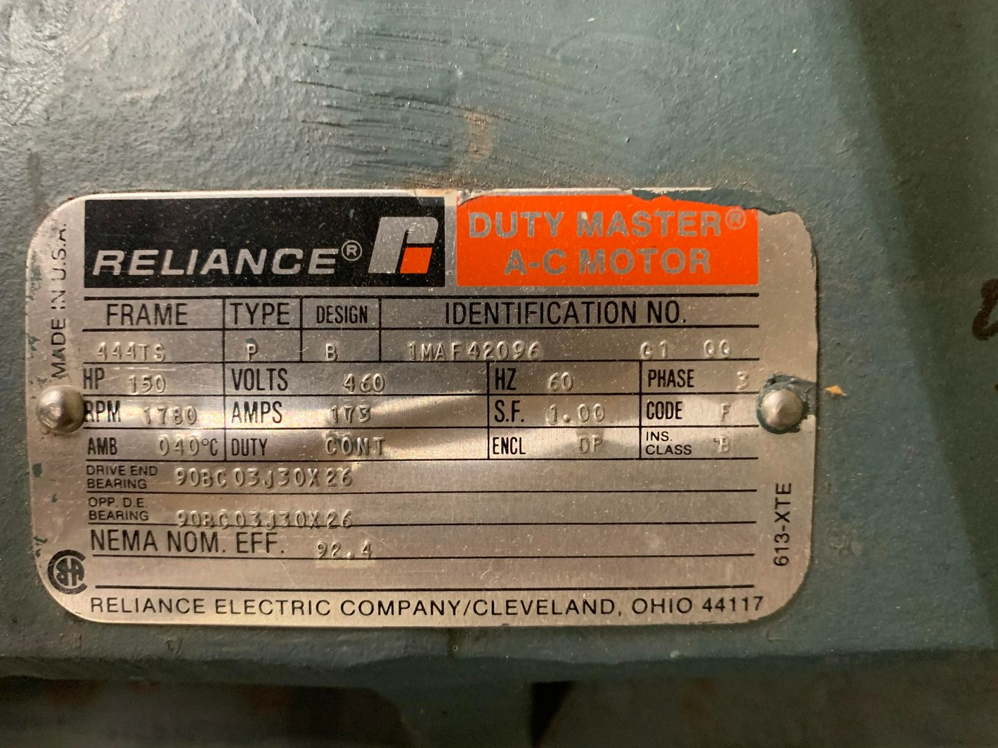 Reliance 1MAF42096 Electric Motor