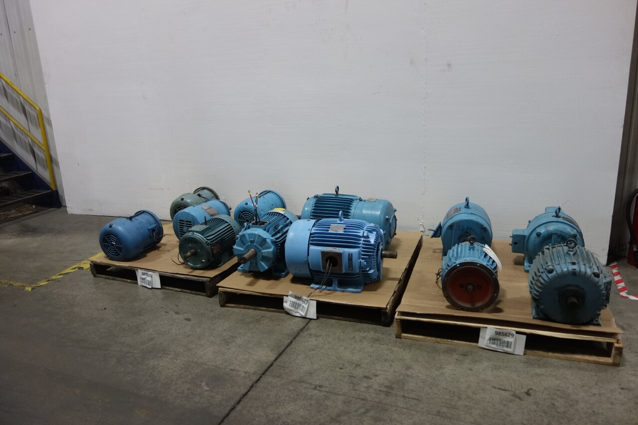 3 PALLETS OF ASSORTED ELECTRICAL MOTORS