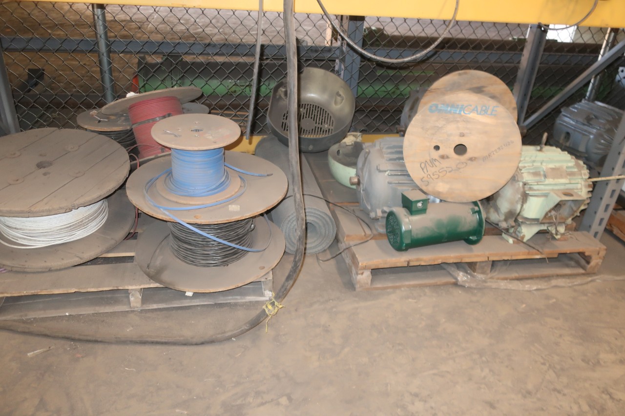 CONTENTS OF 1X SECTIONS OF PALLET RACKING, AC-MOTORS, WIRE, AMETEK O ...
