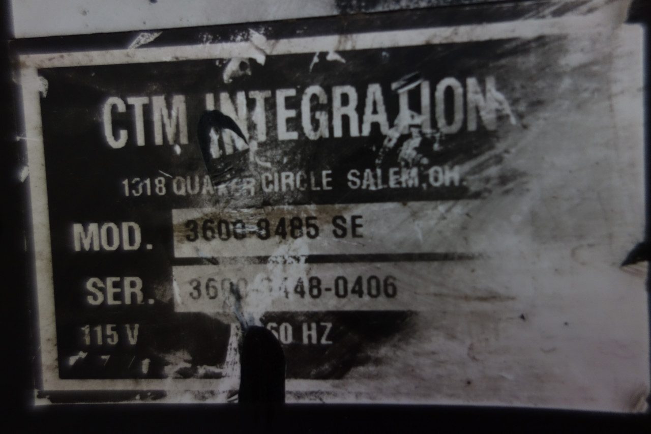 CTM 3600 8485 SE PRINTER APPLICATOR SYSTEM INDUSTRIAL LABEL MAKER