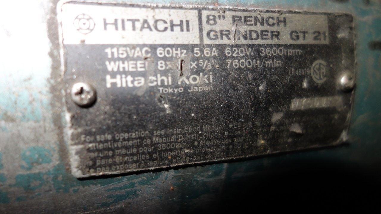 HITACHI GT 21 115V-AC 8IN BENCH GRINDER For Sale | Aucto