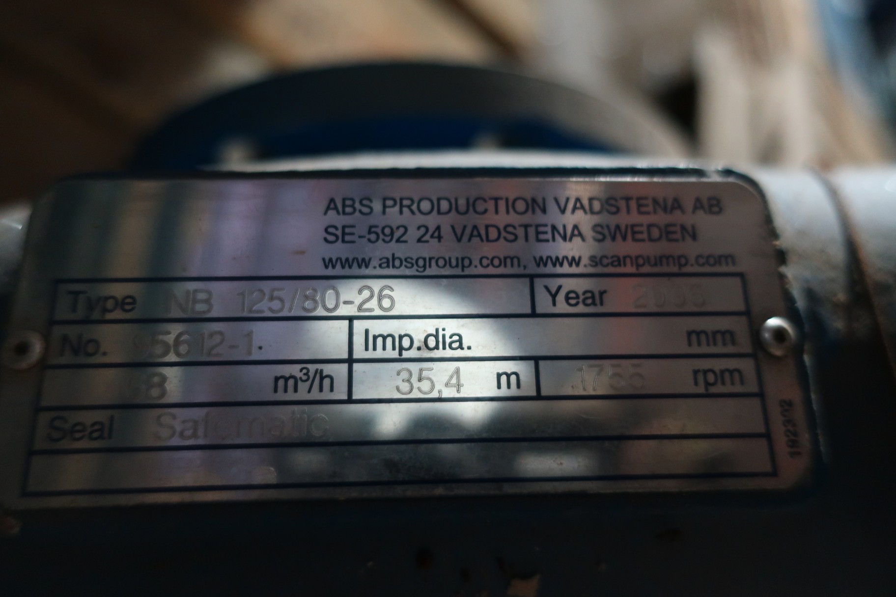 ABS PRODUCTION NB125-80-26 3X4-1/2IN STEEL CENTRIFUGAL PUMP For Sale ...
