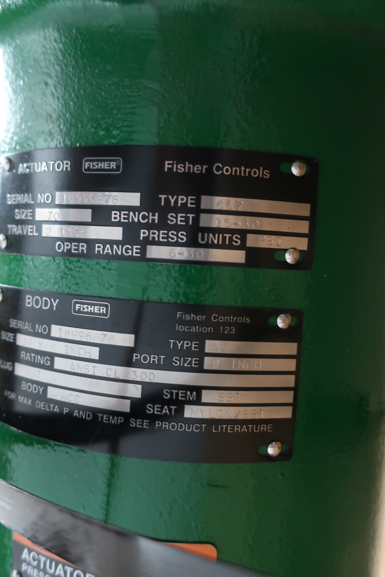 FISHER 667-AC PNEUMATIC STEEL FLANGED CONTROL VALVE 10IN 300 For Sale ...