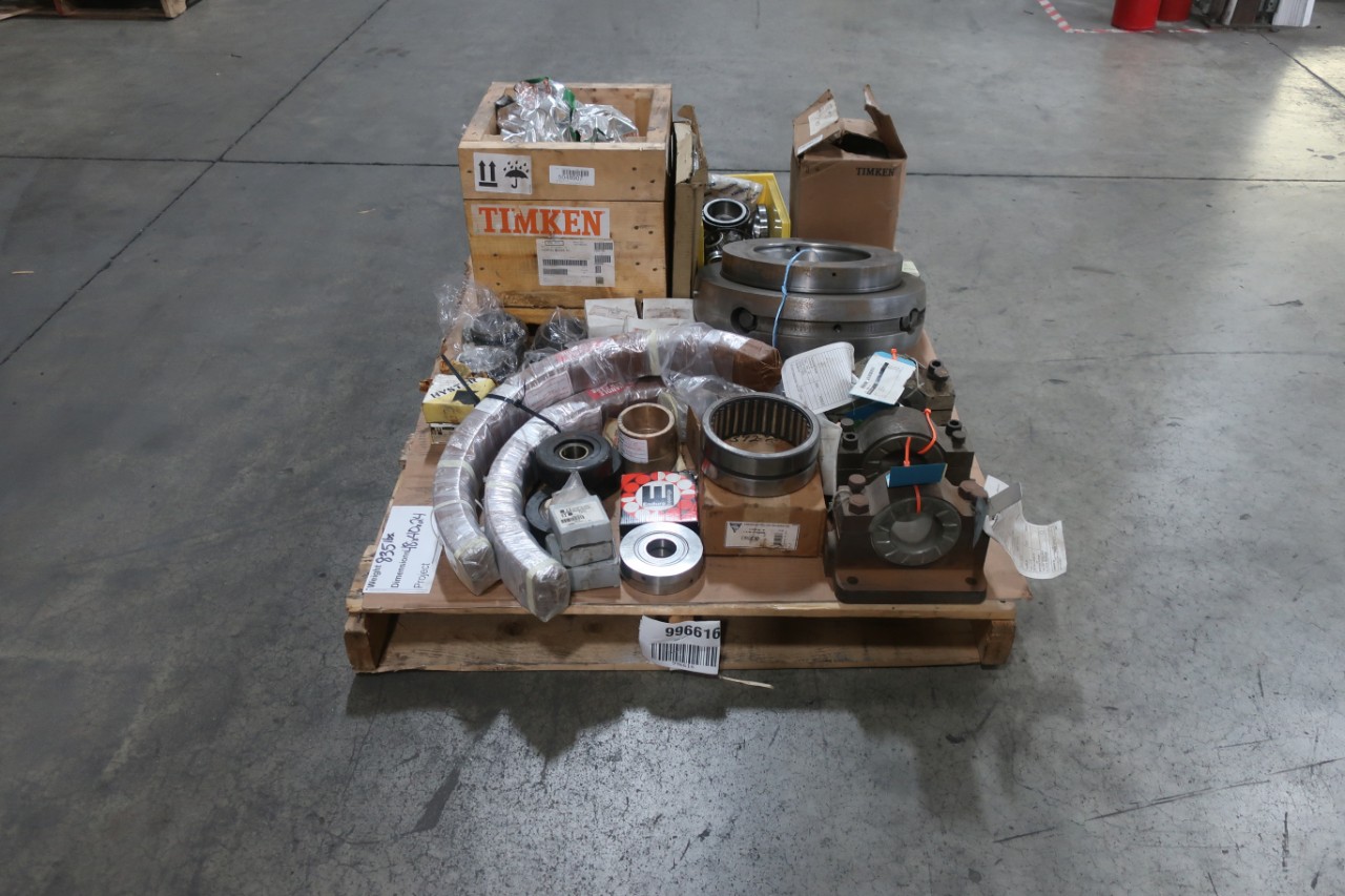 PALLET OF ASSORTED BEARINGS, BEARING PARTS AND ACCESSORIES