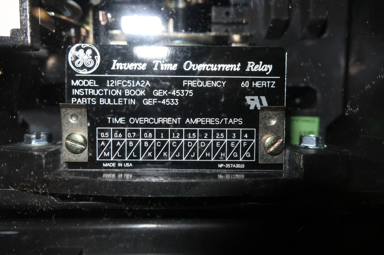 GE INVERSE TIME OVERCURRENT RELAY 12IFC51A2A
