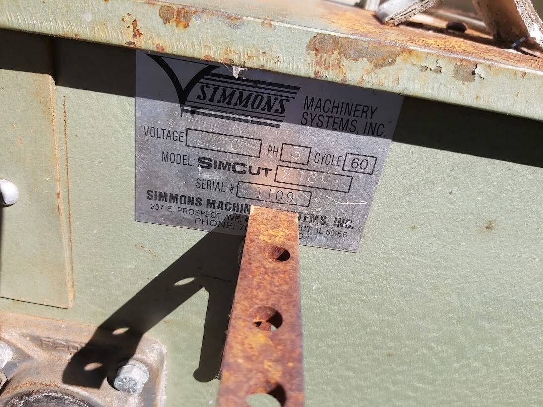 Simmons Pop-Up Saw SimCut S180 3 Phase 220V For Sale | Aucto