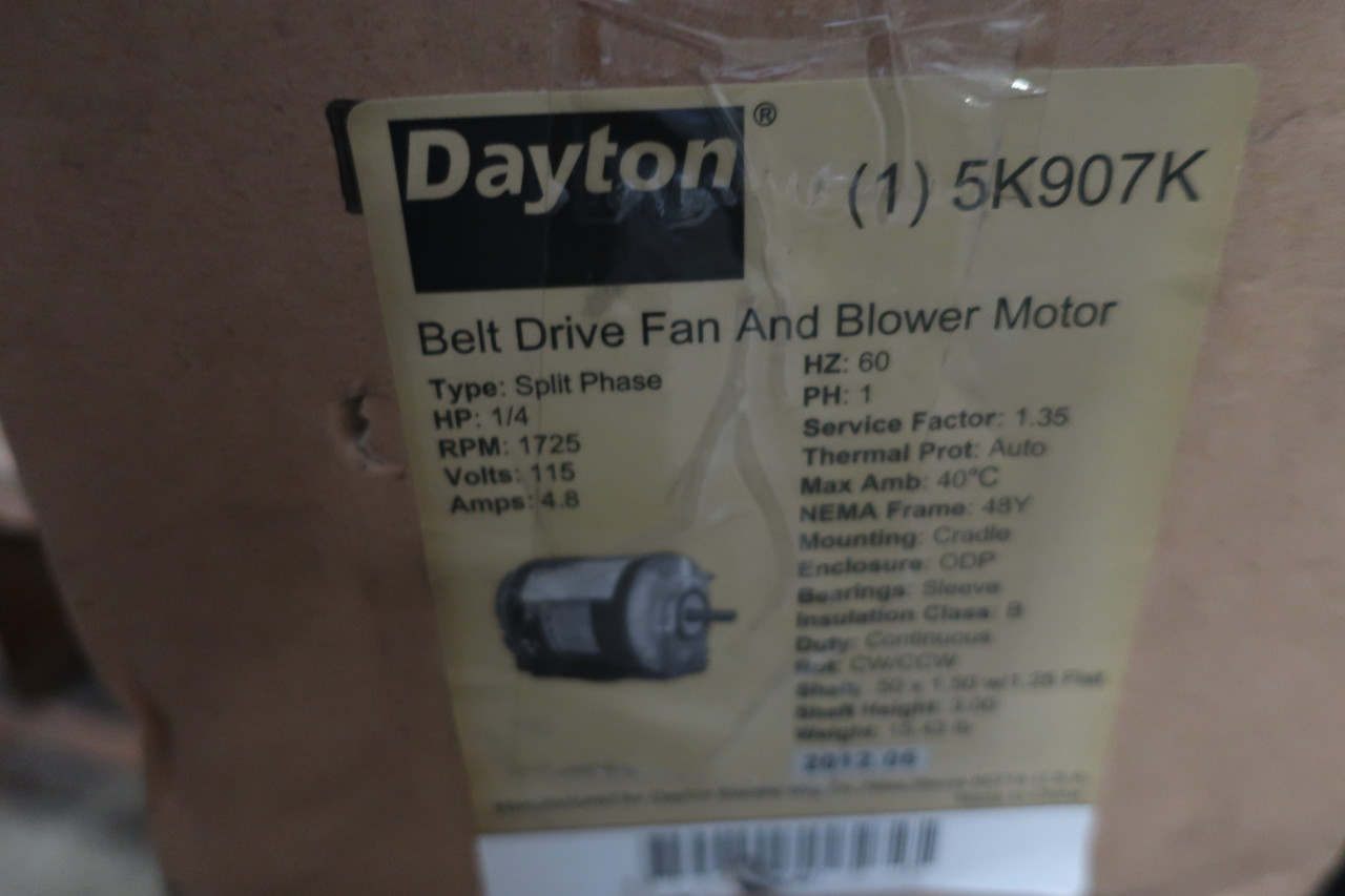 DAYTON 5K907K BELT DRIVE FAN AND BLOWER MOTOR