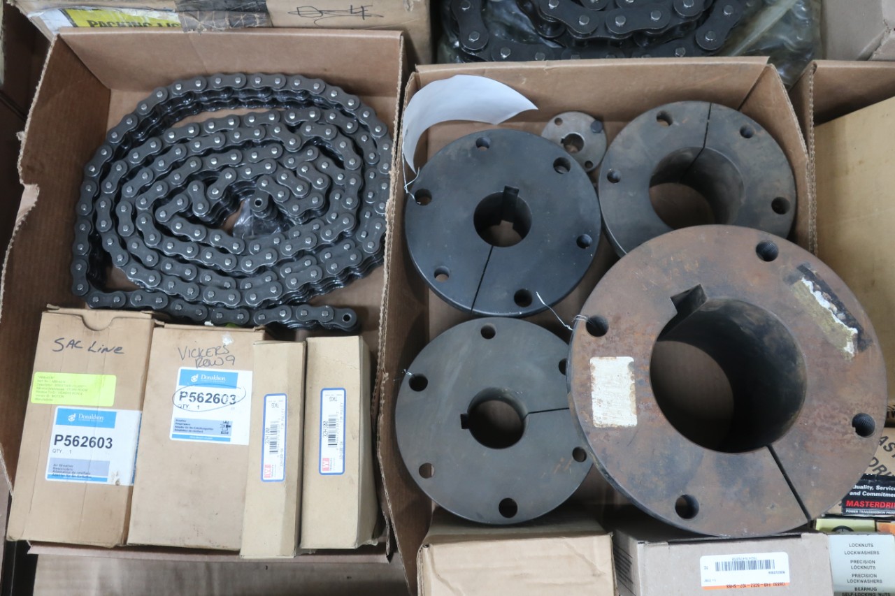 3 PALLETS OF ASSORTED POWER TRANSMISSION REPLACEMENT PARTS