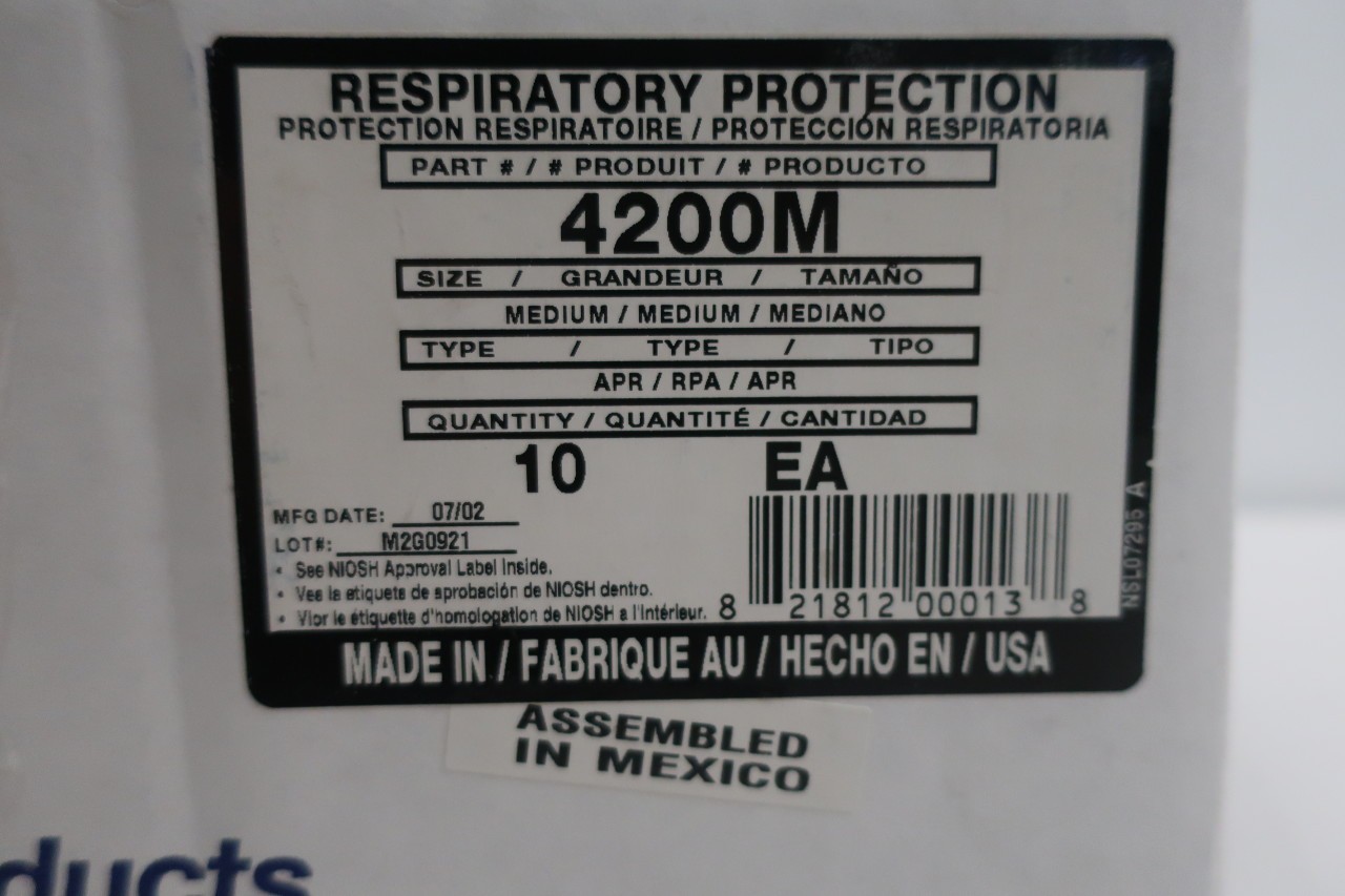 PALLET OF NORTH 4200M FACE RESPIRATOR, BOXES OF 10